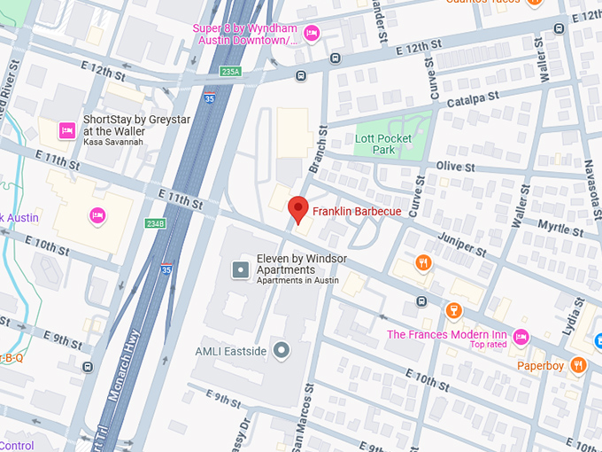 16. franklin barbecue map