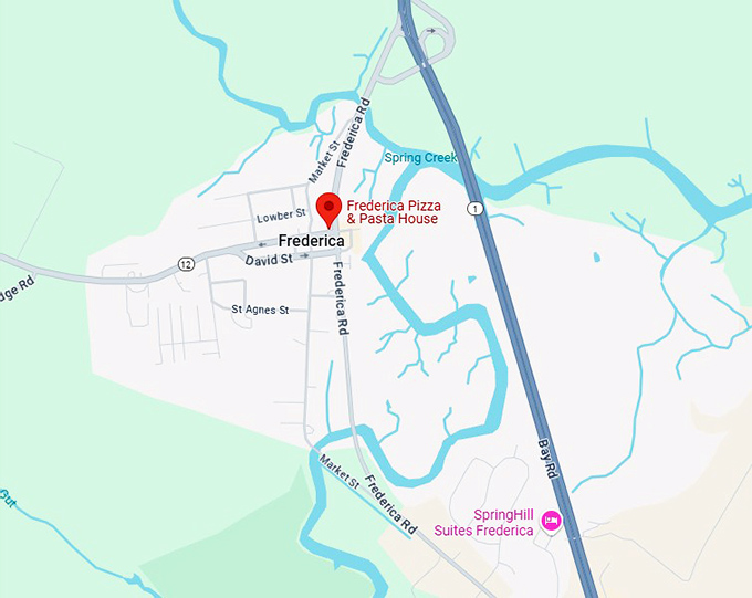 16. frederica pizza & pasta house map