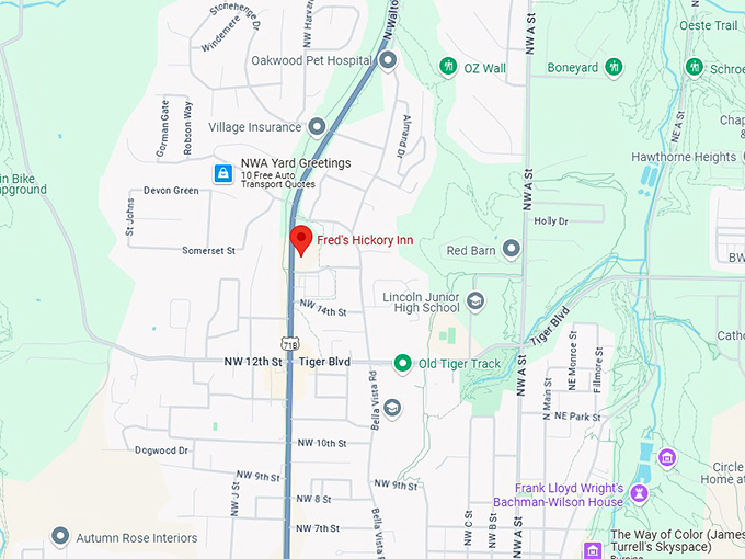16. fred's hickory inn map