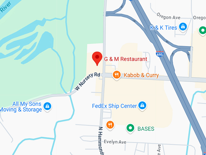 16. g & m restaurant map