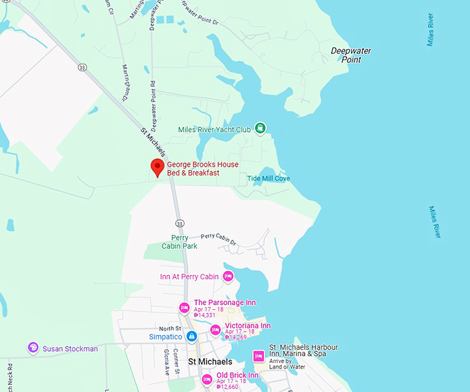 16. george brooks house bed & breakfast map
