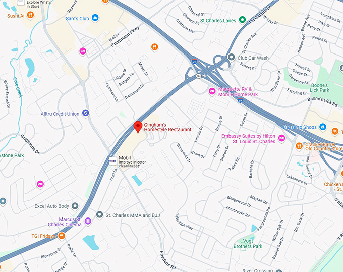 16. gingham's homestyle restaurant map