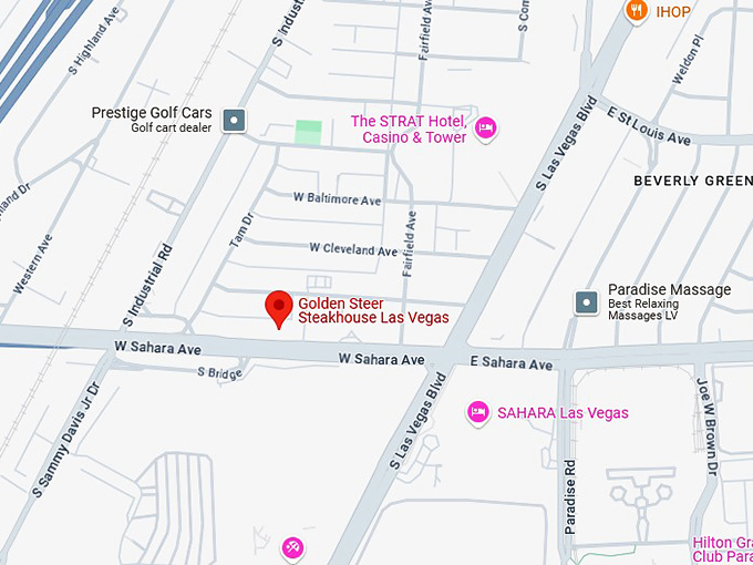 16. golden steer steakhouse map