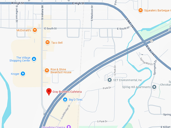 16. gray brothers cafeteria map