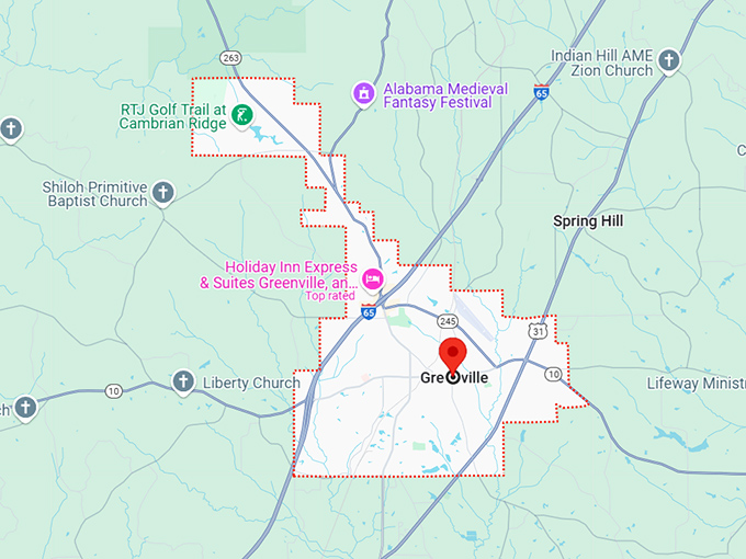 16. greenville alabama map