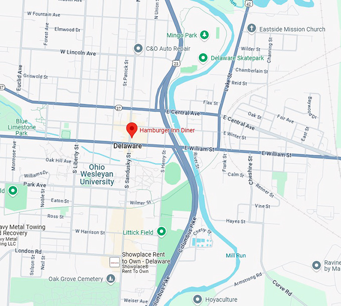 16. hamburger inn diner map