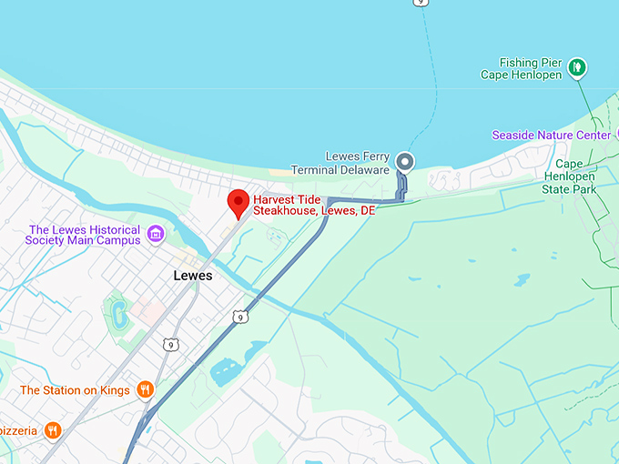 16. harvest tide steakhouse, lewes, de map