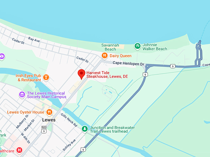 16. harvest tide steakhouse, lewes, de map