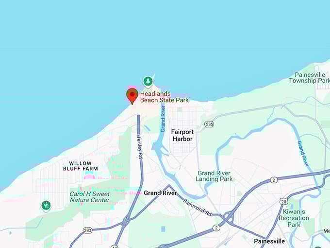 16. headlands beach state park map