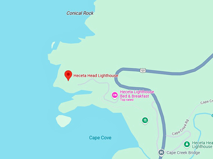 16. heceta head lighthouse map
