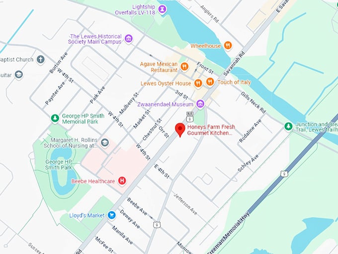 16. honeys farm fresh gourmet kitchen breakfast&lunch map