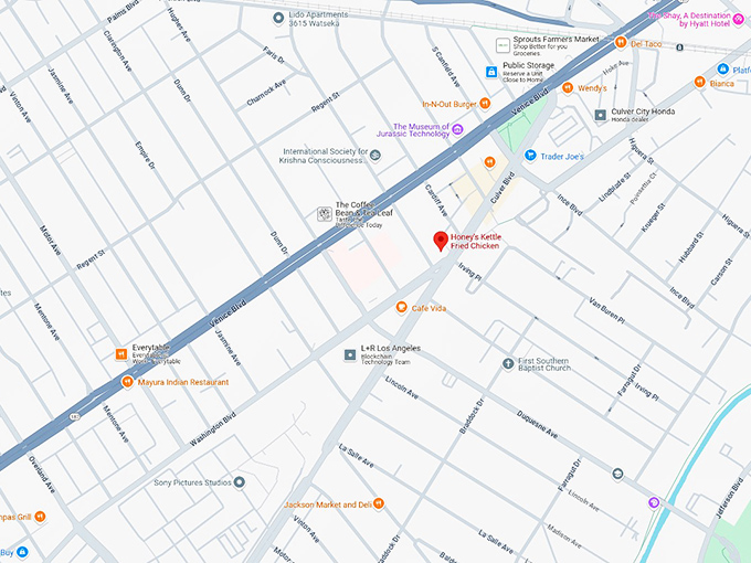 16. honey's kettle fried chicken map