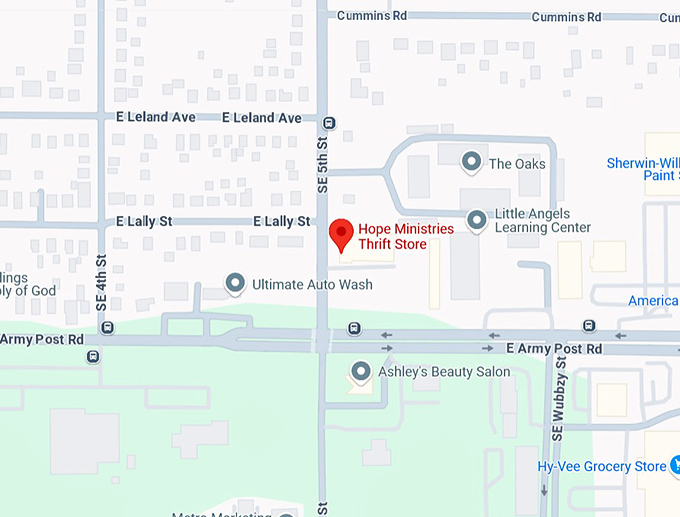 16. hope ministries thrift store (500 e army post rd) map