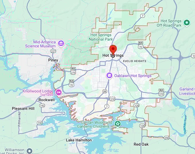 16. hot springs arkansas map