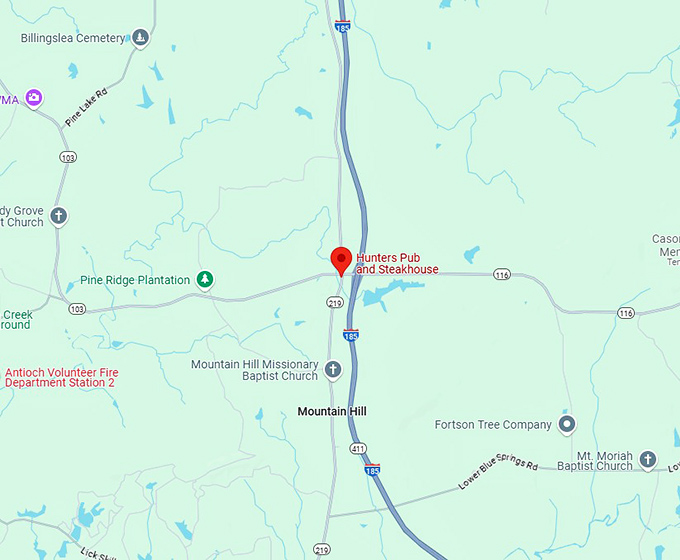 16. hunters pub and steakhouse map