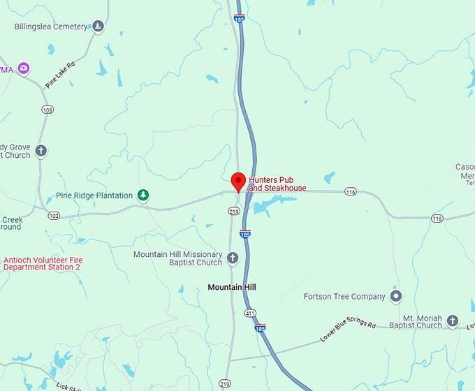 16. hunters pub and steakhouse map