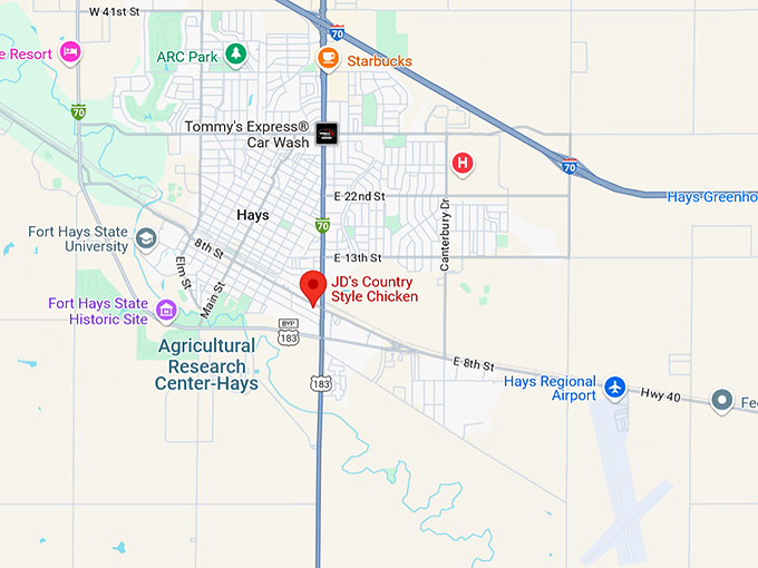 16. j d's country style chicken map
