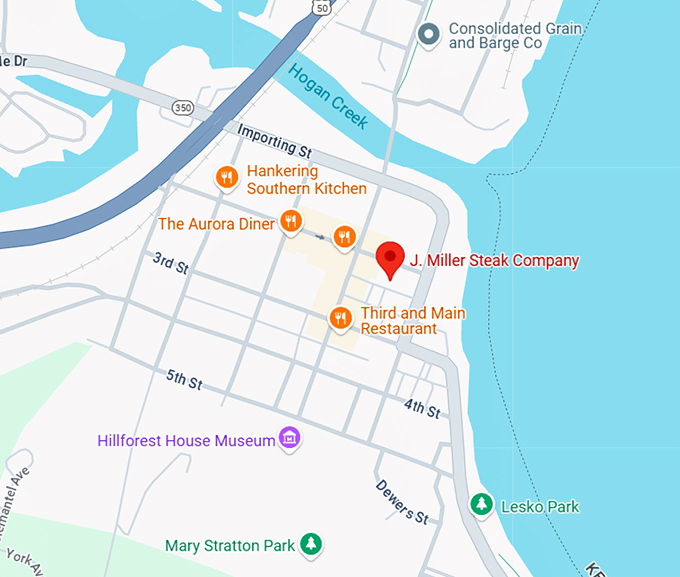 16. j. miller steak company map