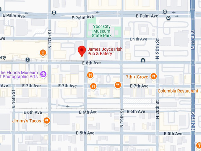 16. james joyce irish pub & eatery map