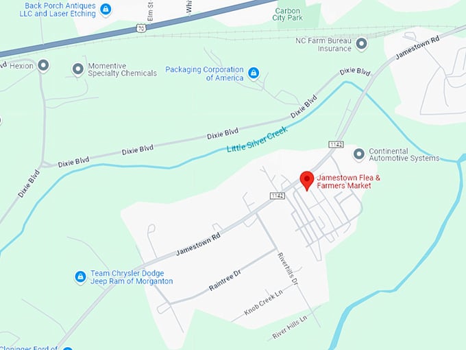 16. jamestown flea & farmers market map