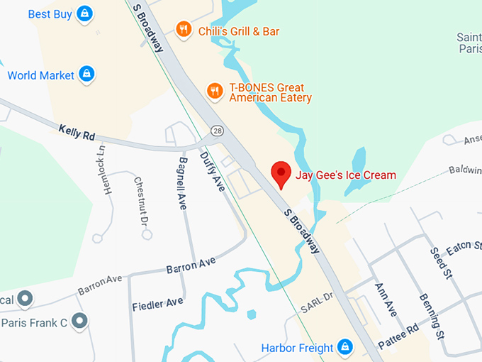 16. jay gee's ice cream map