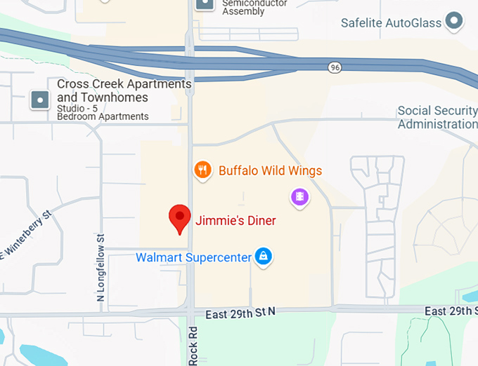 16. jimmie's diner (3111 n rock rd) map