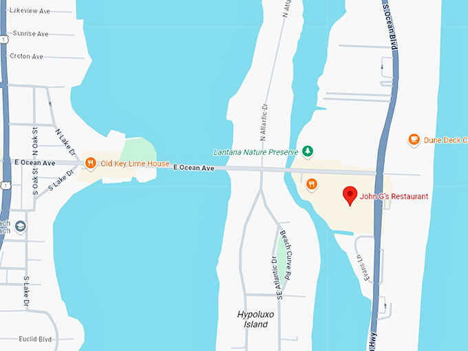 16. john g's restaurant map