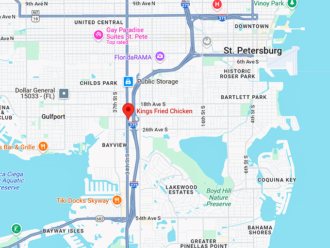 16. kings fried chicken map