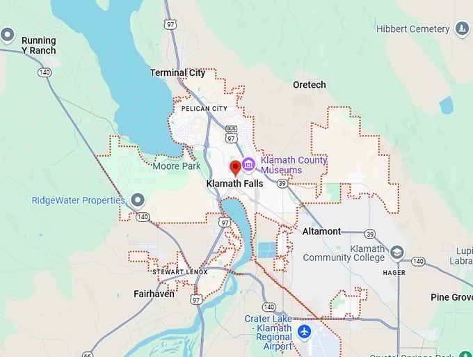 16. klamath falls map