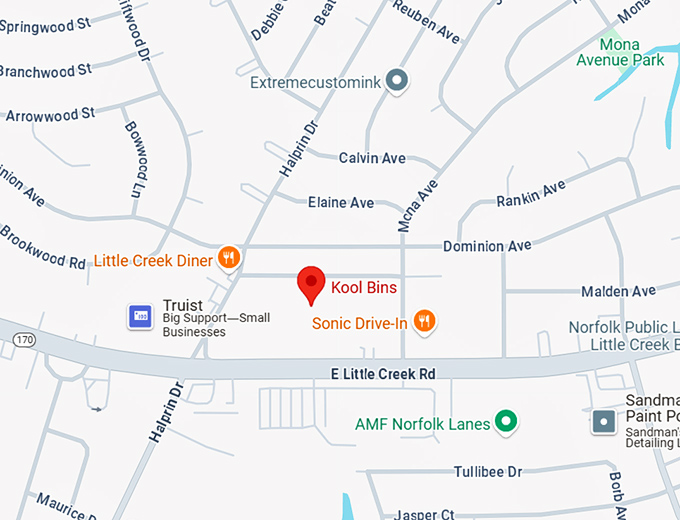 16. kool bins (2340 e little creek rd) map