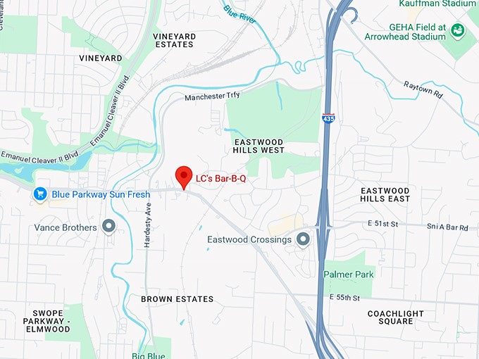 16. lc's bar b q map