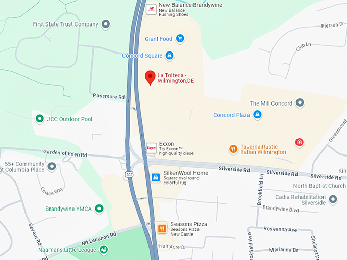 16. la tolteca wilmington,de map