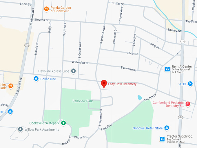 16. lazy cow creamery map