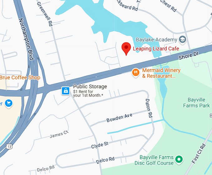 16. leaping lizard cafe map