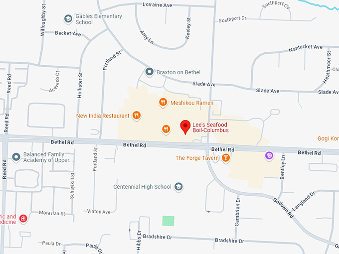 16. lee's seafood boil columbus map