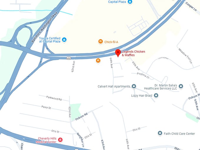 16. legends chicken & waffles map