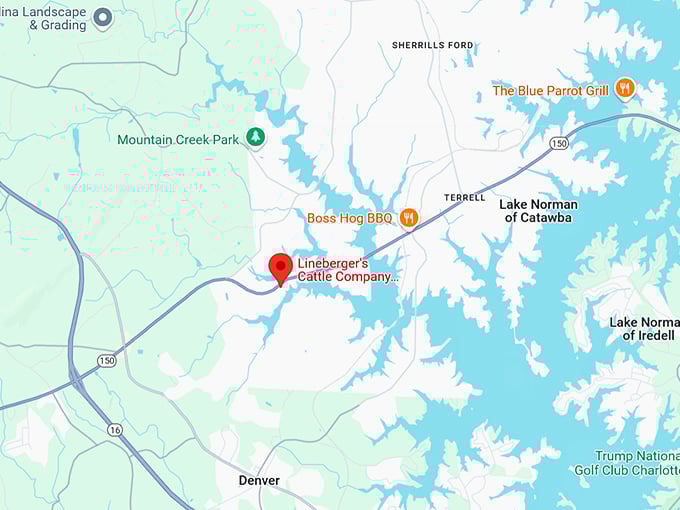 16. lineberger's cattle company steakhouse & saloon map