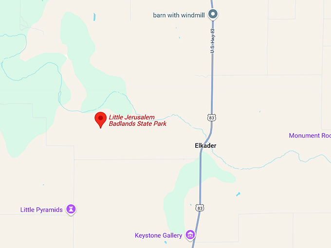 16. little jerusalem badlands state park map