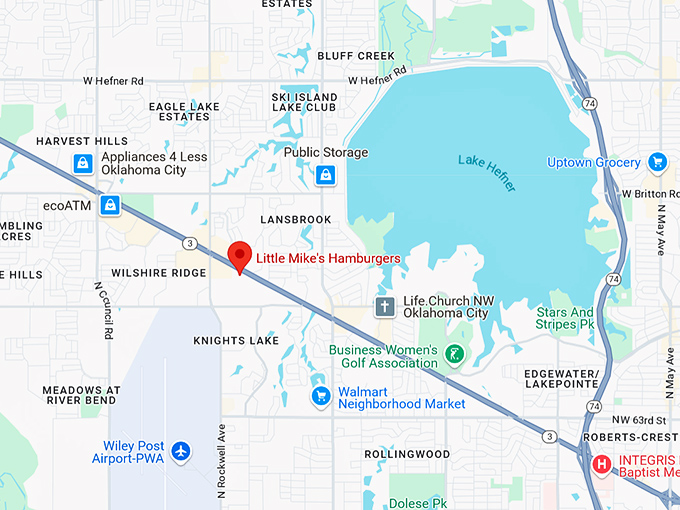 16. little mike's hamburgers map