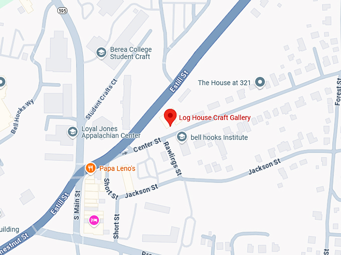 16. log house craft gallery map