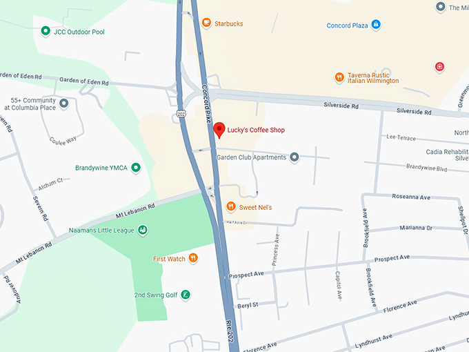 16. lucky&rsquo;s coffee shop map