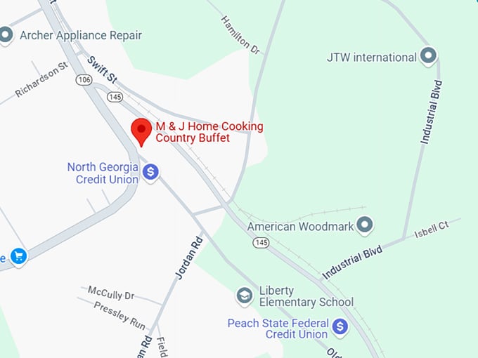 16. m & j home cooking country buffet map