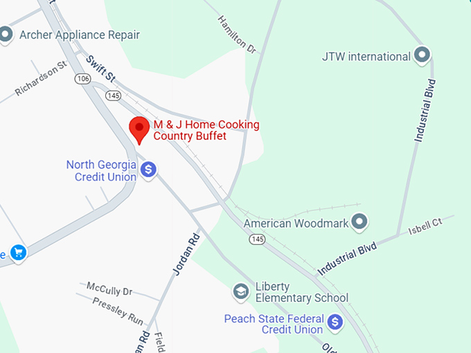 16. m & j home cooking country buffet map