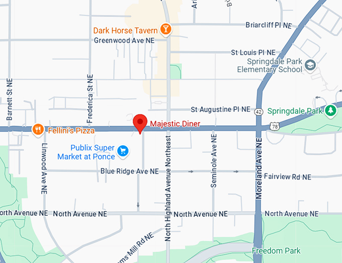 16. majestic diner map