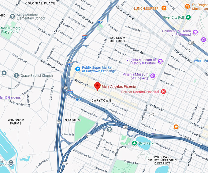 16. mary angela's pizzeria map