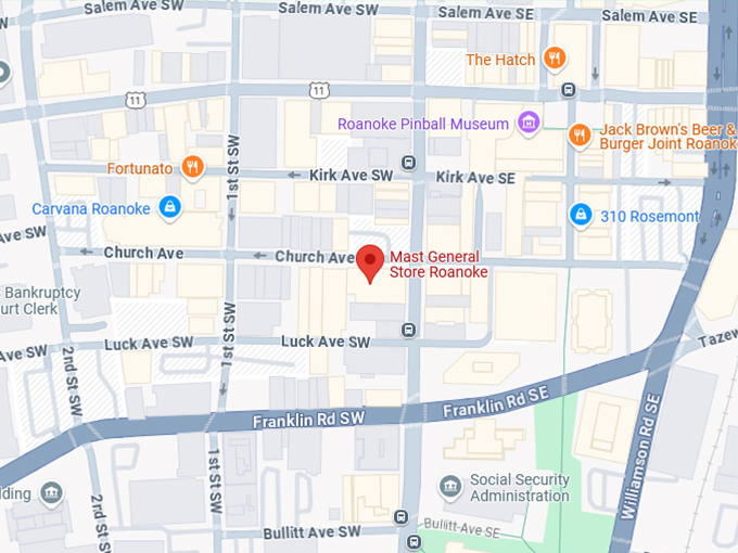 16. mast general store map