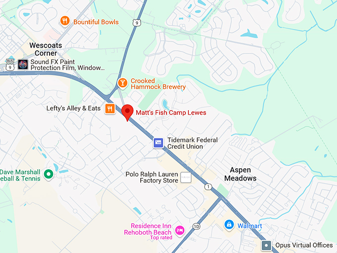 16. matt's fish camp lewes map