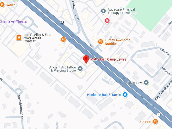 16. matt's fish camp lewes map