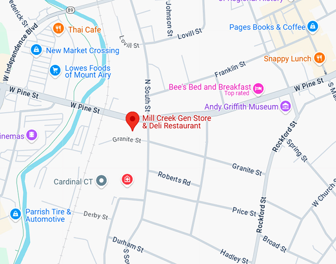 16. mill creek gen store & deli restaurant map