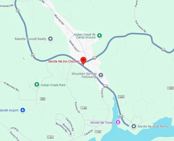 16. monte ne inn chicken map